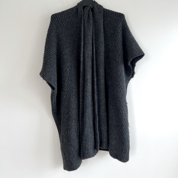 Sweaters | Zara Dark Grey Knit Poncho | Poshmark